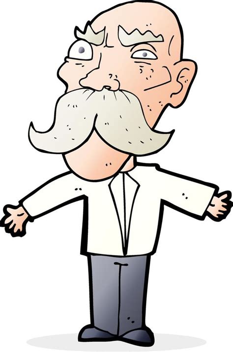 Cartoon Angry Old Man 12280612 Vector Art At Vecteezy