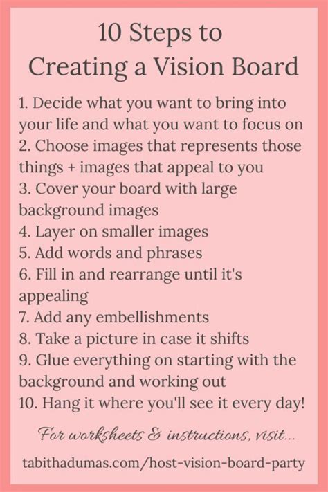 The 10 Steps To Creating A Vision Board With Pink Background And Text