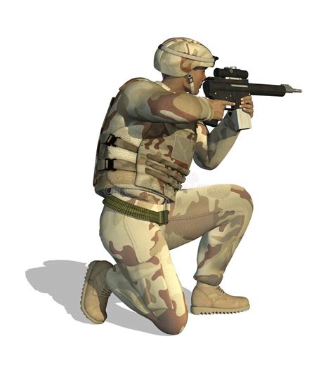 Soldier Aiming Rifle Stock Illustration Illustration Of Battle 12296518