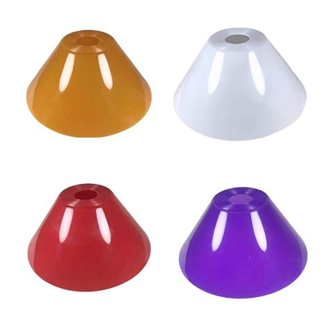 โป๊ะโคมพลาสติกอะคริลิก โคมไฟทรงกรวยเงา โคมไฟส่งแสง E27 สกรู โคมไฟระย้ากลมเรียบง่าย ฝาครอบโคมไฟ