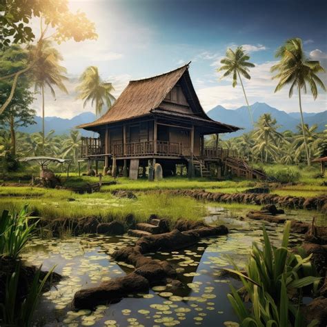 Premium Ai Image Embracing Culture The Tranquil Malay House Amidst