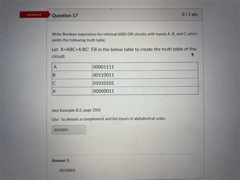 solved incorrect question 17 0 1 pts write boolean