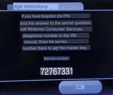 I Found My Old Wii But It Has An Age Restriction Pin Does Nintendo