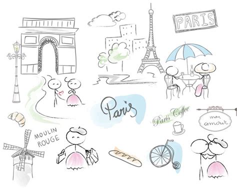 Paris Stick People Couple Figure Love Teolddesign Clip Art Personal Use