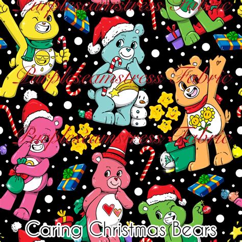 Caring Christmas Bears Purpleseamstress Fabric