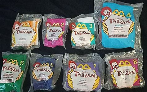 Mcdonalds Happy Meal Tarzan 1999 Complete Set Figure And Wind Up Toy