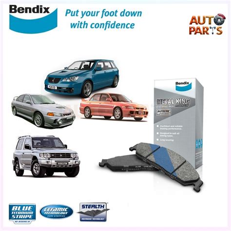 Bendix Db1223mkt Front Brake Pad Mit Airtrek Turbo Pajero V6 Evo 3