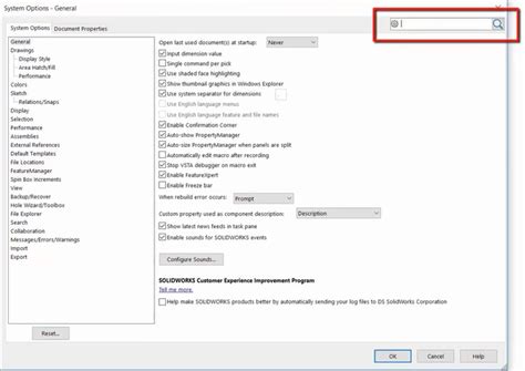 Solidworks Tech Tip How To Use The Solidworks Options Search