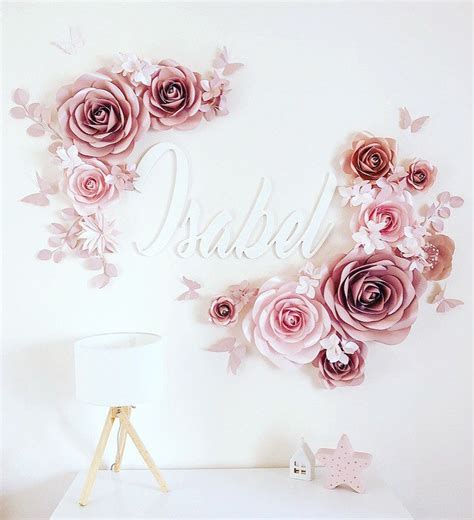 Nursery Paper Flowers Wall Decor Large Paper Flowers Blush Pink And