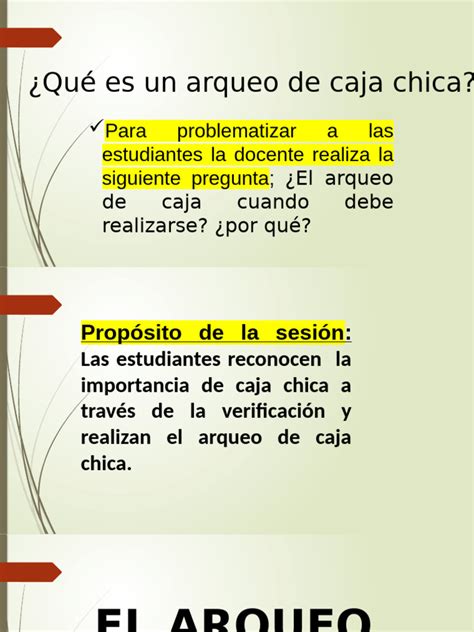 Arqueo De Caja Chica Pdf