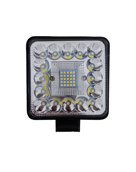 Farol Auxiliar Milha 16 Led 6000k 123w 9v24v Quadrado