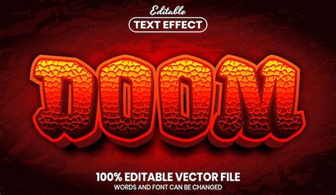 Premium Vector Doom Text Font Style Editable Text Effect