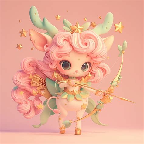 3d Zodiac Sign Is Sagittarius With A Bow And Arrow Is Standing In Front