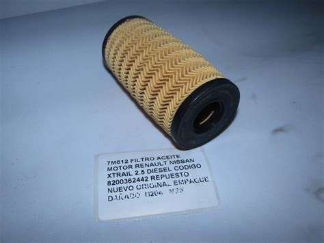 Filtro Aceite Motor Renault Nissan Xtrail Diesel 8200362442 | Cuotas ...