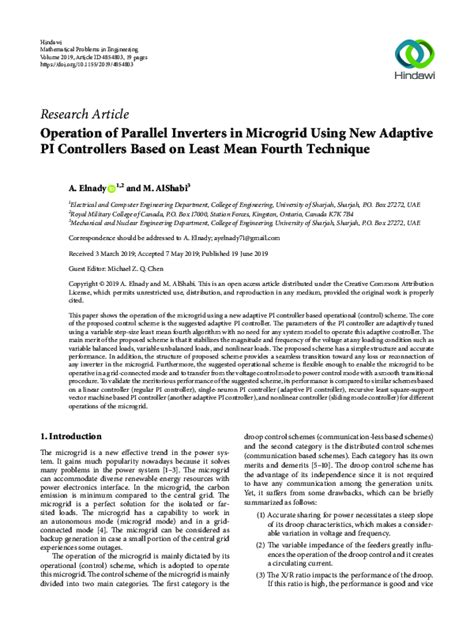 Pdf Operation Of Parallel Inverters In Microgrid Using New Adaptive