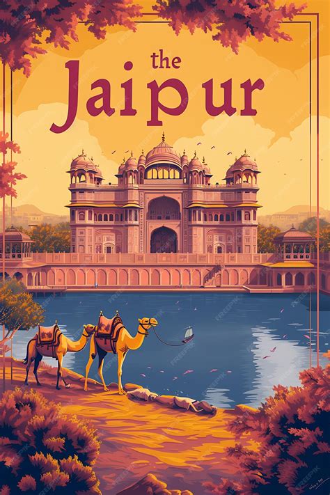 Premium Photo Poster Of Jaipur Text And Slogan The Pink City With A