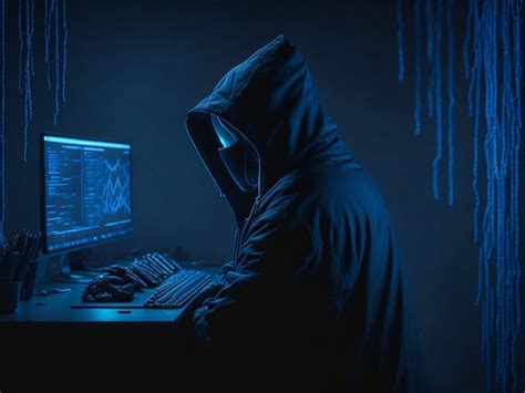 Premium Ai Image Dangerous Hooded Hacker Breaks Into Government Data