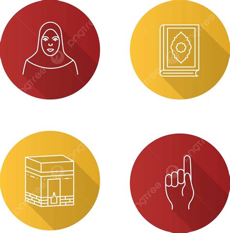 Flat Design Long Shadow Glyph Icon Of Islamic Culture Vector Negative