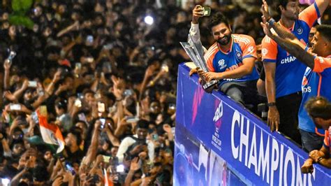 Team India Victory Parade Mumbai Crowd Hails Rohit Sharma And Co As