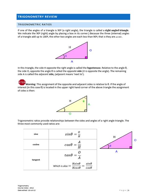 1 Trigonometry 2012 Pdf