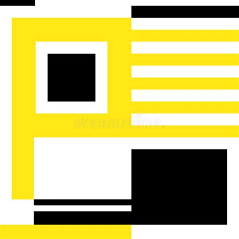 Yellow Rectangle And Black Geometric Elements Abstract Geometric