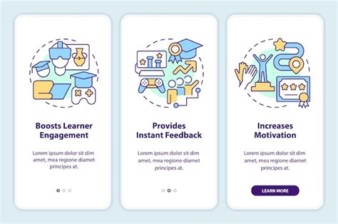 Premium Vector Gamification Benefits In E Learning Onboarding Mobile
