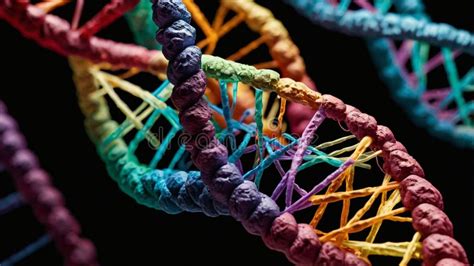 Colored Genetic Code Dna Molecule Structure Generative Ai Stock Colored Genetic Code Dna Molecule Structure Generative Ai Stock