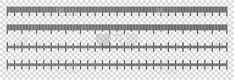 尺子测量。长度测量比例尺图表孤立在透明的背景上素材 花瓣网
