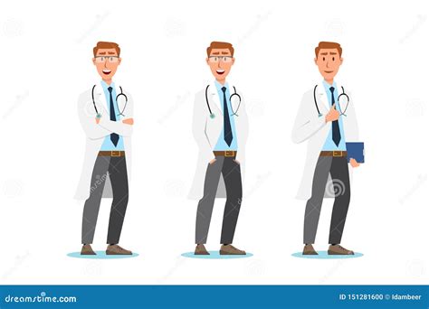 Set Of Doctor Cartoon Characters Medical Staff Team Concept Stock