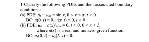 Answered 1 Classify The Following Pdes And Their Bartleby