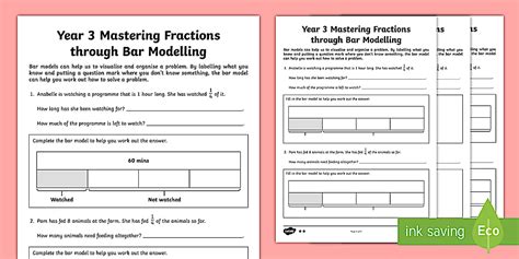 How To Master Fractions Through Bar Modelling Worksheet