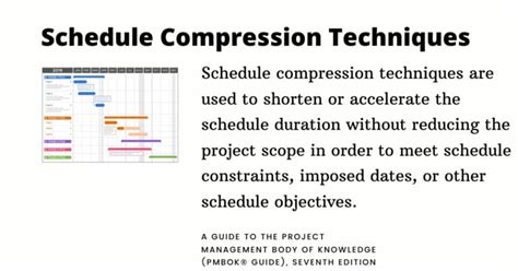 Project Schedule Compression Techniques For Pms