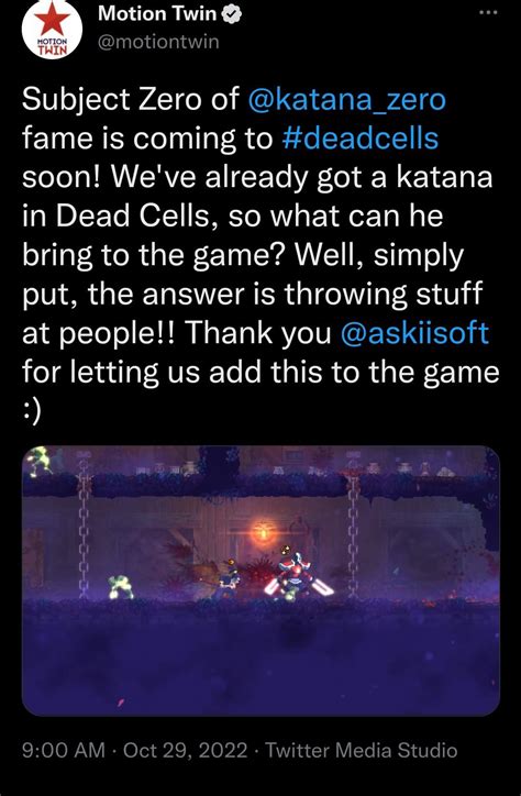 Katana Zero Collab With Dead Cells Announced Rkatanazero