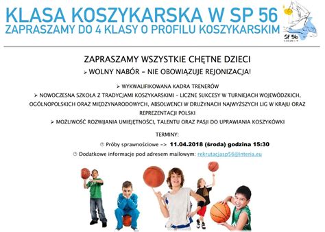 Rekrutacja do klasy sportowej Szkoła Podstawowa nr 56 w Szczecinie