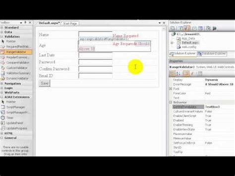 Asp Net C Sharp Tutorial In Tamil Part Validation Control Part YouTube