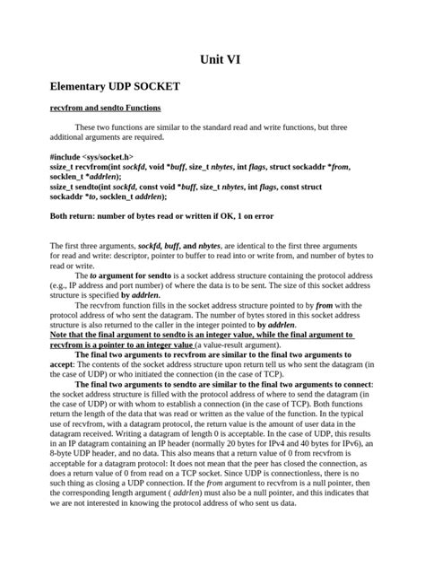 Unit Iv Elementaryudpsocket2015 Pdf Port Computer Networking Network Socket