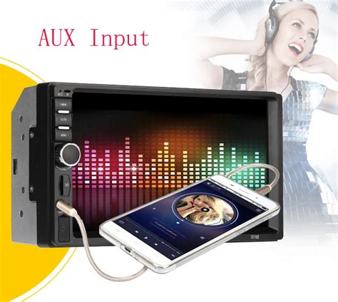 Inch Double Din Car Stereo Video Audio Mp Player With Bluetooth Fm Aux Usb Tf Mirror Link