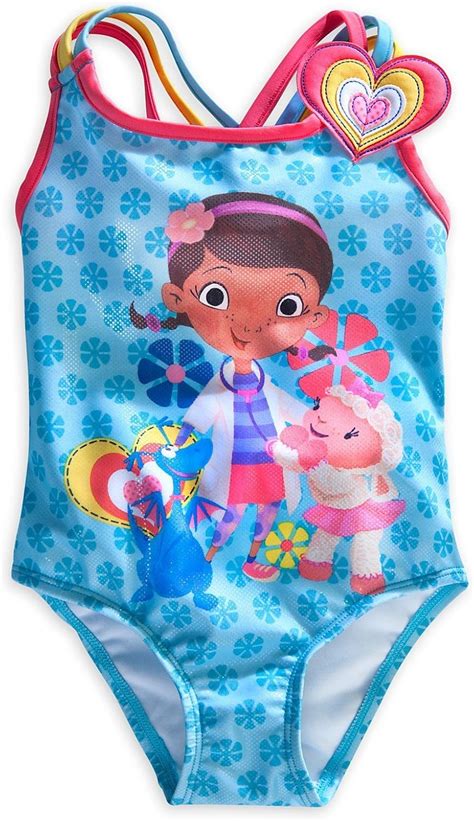 Disney Big Girls One Piece Blue And Pink Doc Mcstuffins
