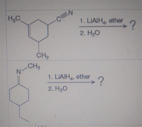 Solved N H₂o 1 Lialhg Ether 2 H2o N Ch Ch 1 Lialh4