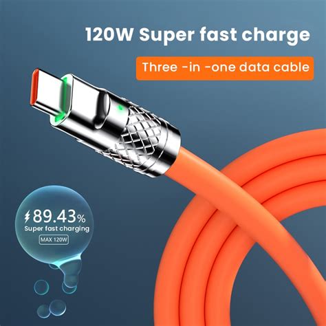 In In A W USB Fast Charger Cable For IPhone Micro USB Type C Pin Charging Cable For