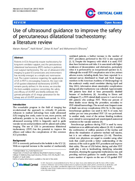 Pdf Use Of Ultrasound Guidance To Improve The Safety Of Percutaneous