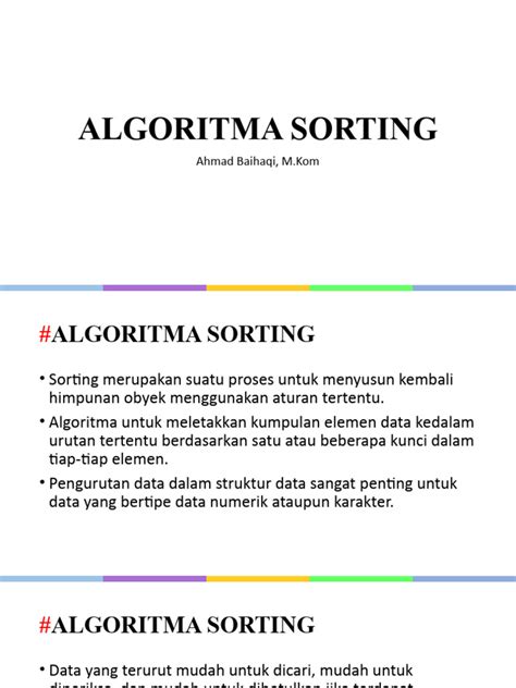 04 Algoritma Sorting Pdf Metode And Bahan Ajar