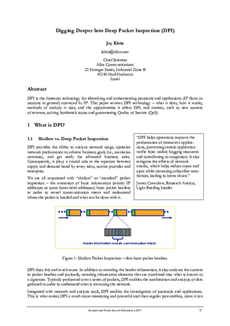 Pdf Digging Deeper Into Deep Packet Inspection Dpi