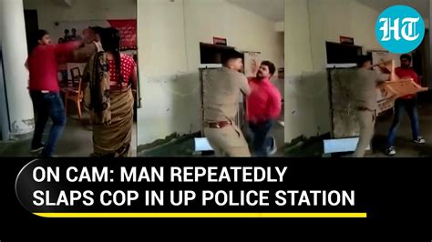 Mainpuri Up Cop Beaten Up Inside Police Station By Man Called For