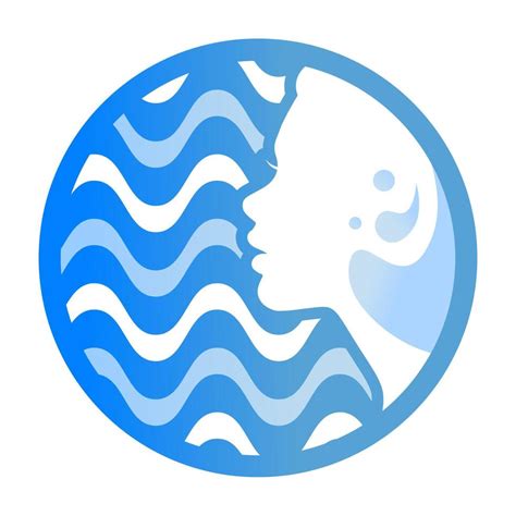 Water Logo Water Woman Round Logo For Water Company Vector