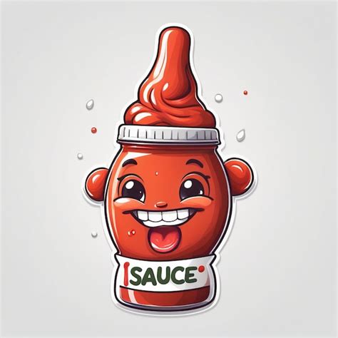 A Cartoon Drawing Of A Hot Sauce With The Word Hot Sauce On It
