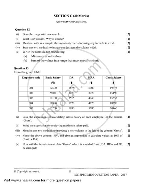 Accounts 2016 2017 Isc Commerce Class 12 Set 1 Question Paper With