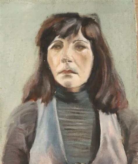 INTÉRESSANT PORTRAIT DE femme de peinture à l huile réaliste vintage