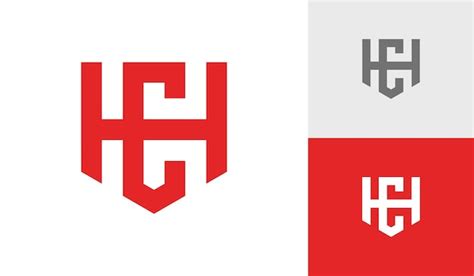 Letter Hc 또는 Ch 모노그램 로고 디자인 벡터 프리미엄 벡터