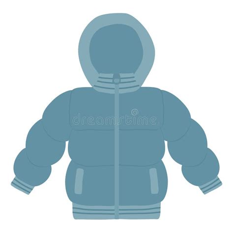 Warm Winter Jacket With Hood Winter Clothes And Accessories Vector